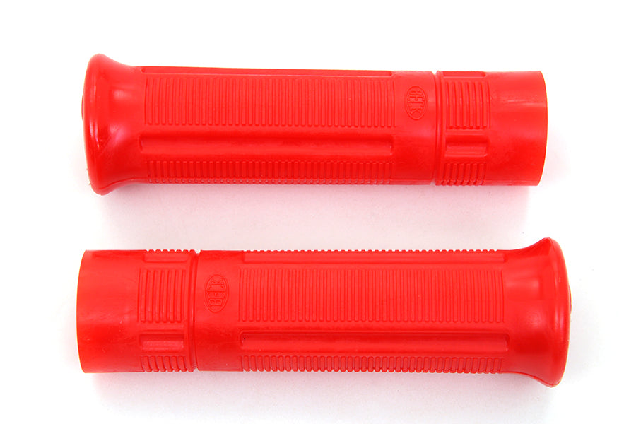 HARLEY Red Beck Plastic Grip Set fits 1915-1935 J, 1936-1948 W, 1941-1 ...